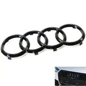Audi Front Rings 285mm Grille Hood Emblem Gloss Black Badge Q3 Q5 Q7 A